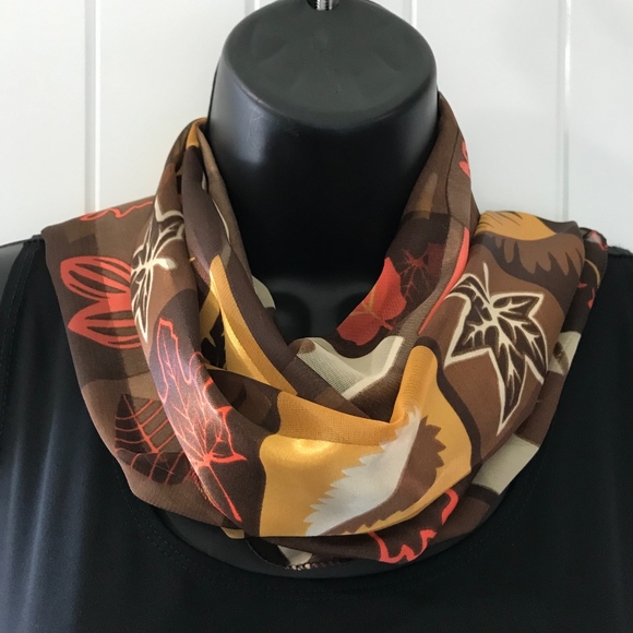 Accessories | Silky Sheer Fall Leaf Scarfnwt | Poshmark